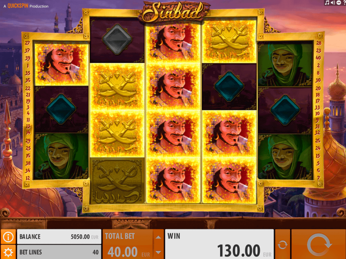 Sinbad slot from Quickspin has 5 reels and 40 paylines.